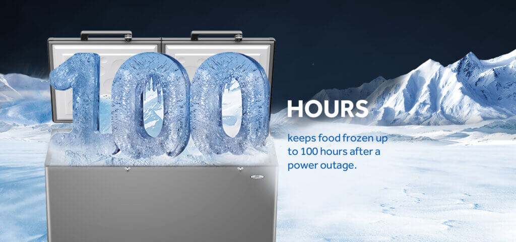 100L Chest Freezer, up to 50% Energy Saving, 100 Hours Frozen Without ...
